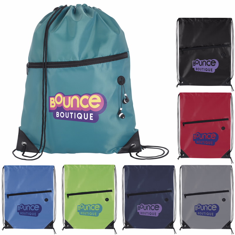 Front Zip Drawstring Backpack | Koozie Group