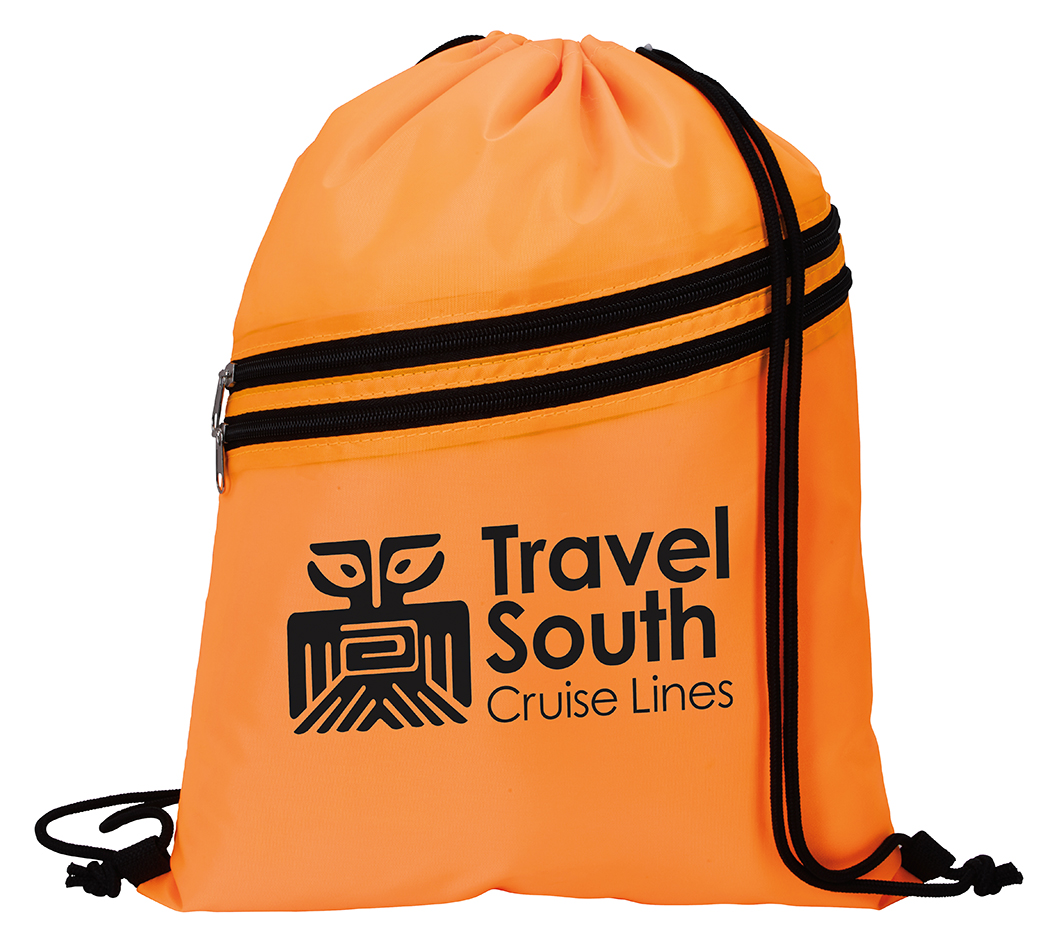 Neon Multi-Zippered Drawstring Backpack | Koozie Group